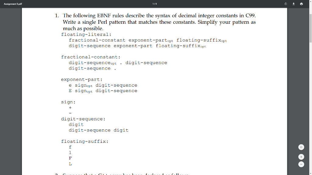 Assignment 3.pdf 1. The following EBNF rules describe | Chegg.com