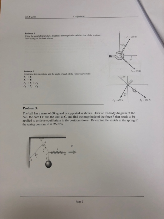 Solved Mce 2203 Assigoment Problem 1 Using The Parallelogram
