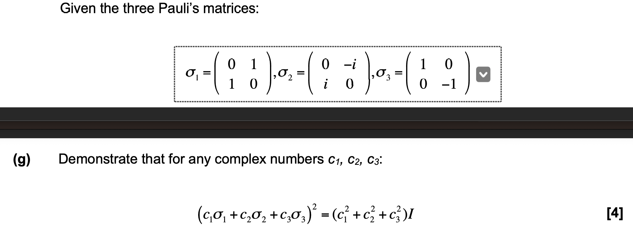Solved Given the three Pauli's | Chegg.com