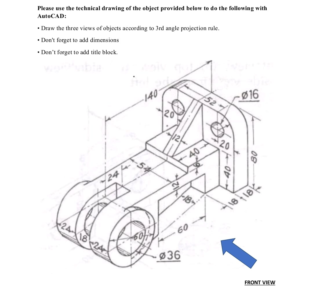 Solved Please use the technical drawing of the object | Chegg.com Solved Please use the technical drawing of the object | Chegg.com