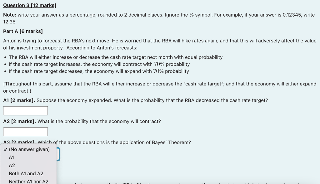 Solved Question 3 [12 marks] Note: write your answer as a | Chegg.com