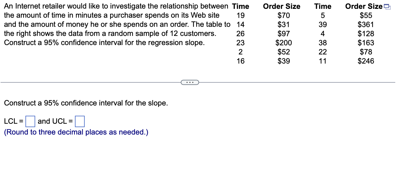 Solved Construct a \95 confidence interval for the slope. | Chegg.com