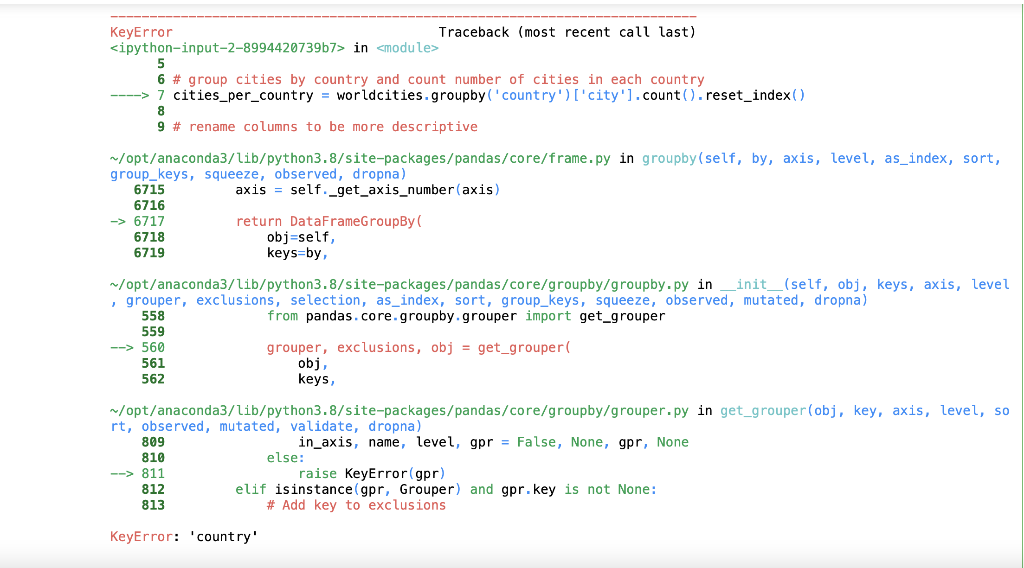 Solved Why do I get error with this code? import pandas as | Chegg.com