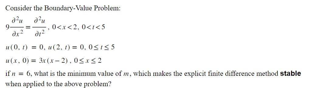 Consider the Boundary-Value Problem: 9∂x2∂2u=∂t2∂2u,0 | Chegg.com