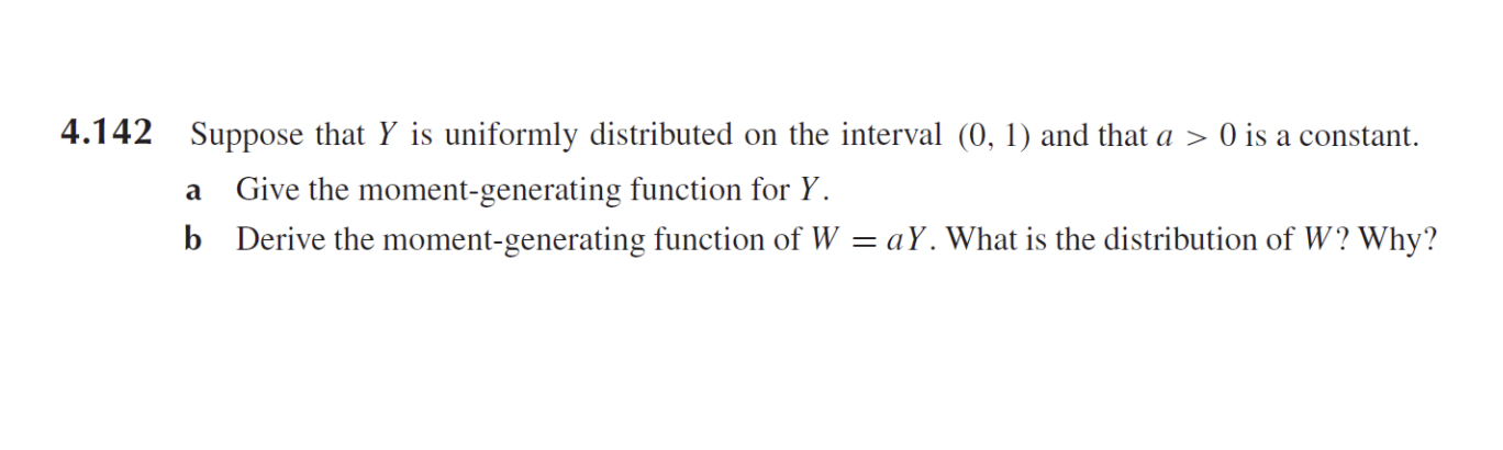 Solved 4.142 Suppose that Y is uniformly distributed on the | Chegg.com