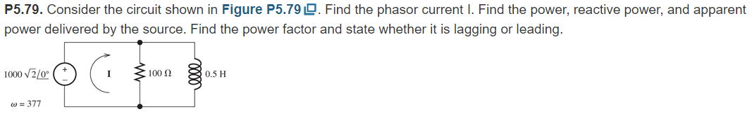 Solved P5.79. Consider the circuit shown in Figure P5.79 므. | Chegg.com