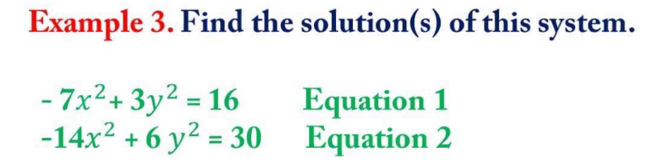 Solved Example 3. Find the solution(s) of this system. - 7x2 | Chegg.com