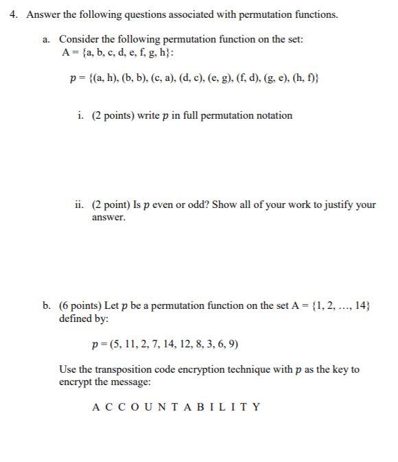 Solved 4. Answer the following questions associated with | Chegg.com