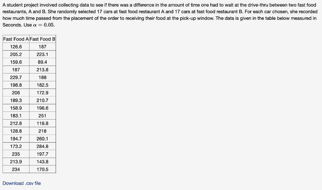 Solved A student project involved collecting data to see if | Chegg.com