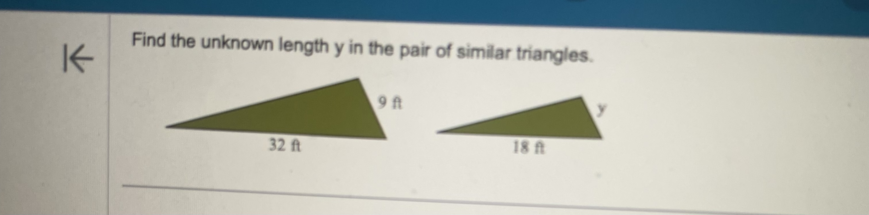 Solved Find the unknown length \( ﻿y \) ﻿in the pair of | Chegg.com