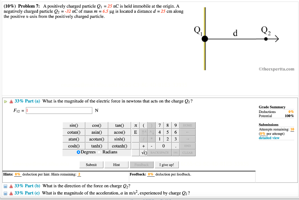 Solved (10\%) Problem 7: A positively charged particle | Chegg.com