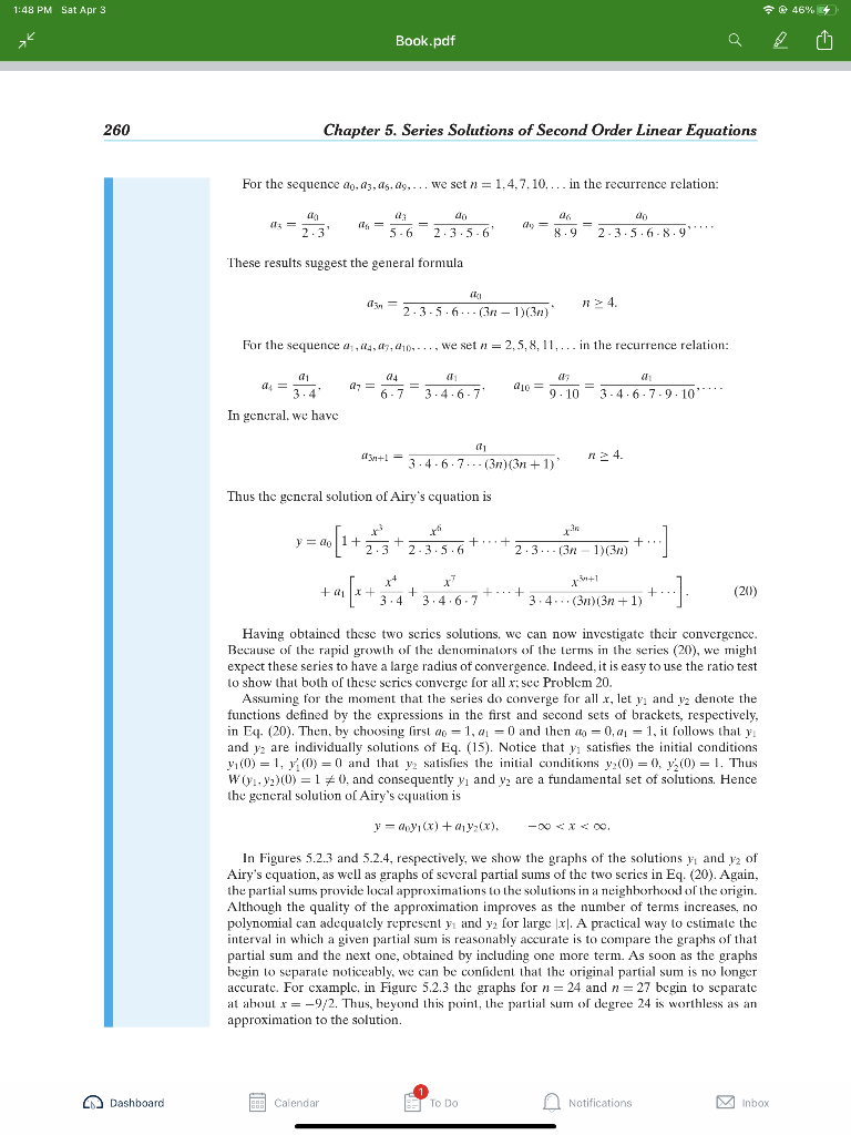 Solved (4a) Assuming a power series solution of the form y = | Chegg.com