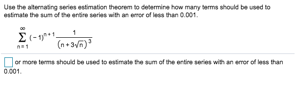 Alternating Series Estimation Theorem