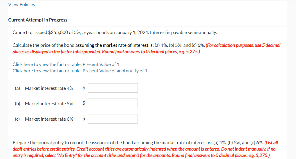 Solved View PoliciesCurrent Attempt in ProgressCrane Ltd. | Chegg.com