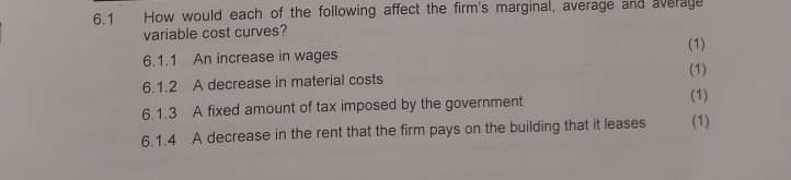Solved How would each of the following affect the firm's | Chegg.com
