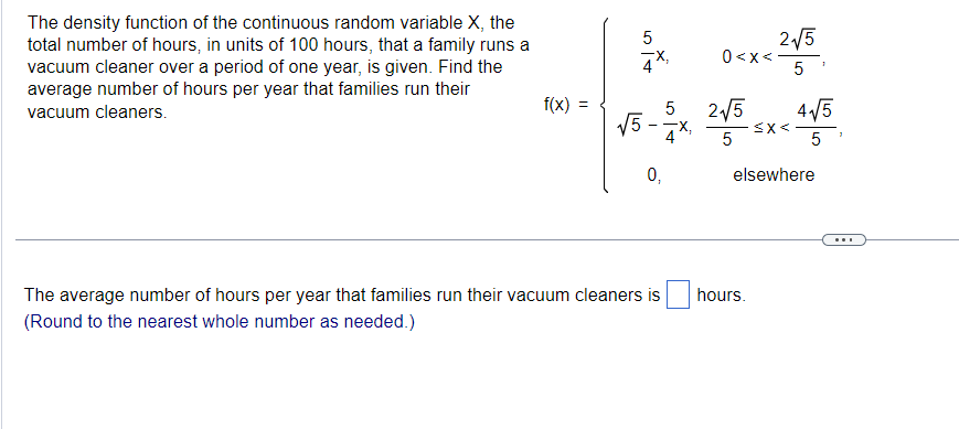 Solved The density function of the continuous random | Chegg.com