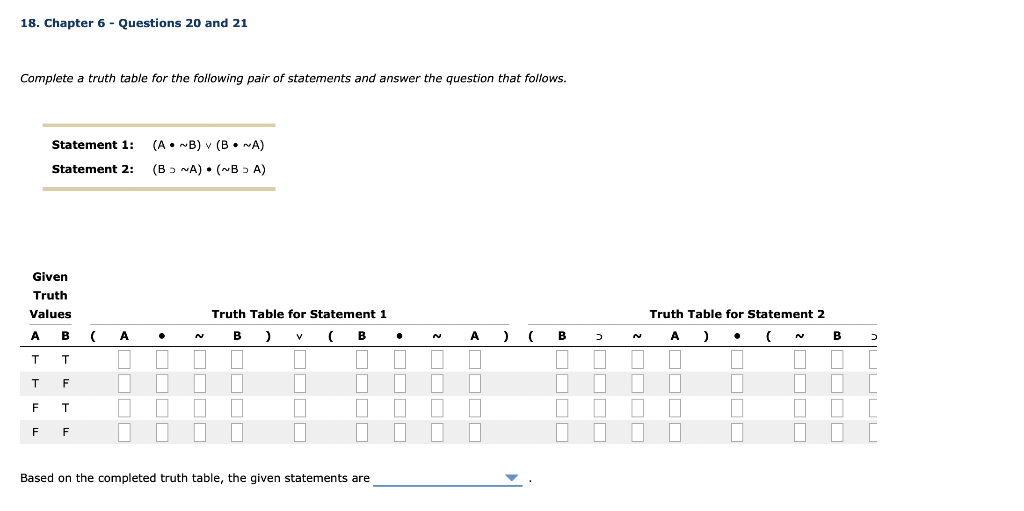 Solved Complete a truth table for the following pair of | Chegg.com