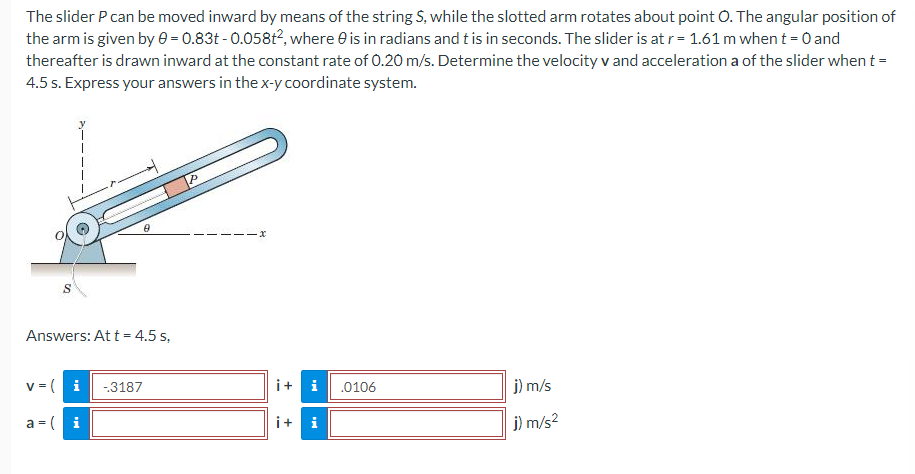 Solved The slider P can be moved inward by means of the | Chegg.com