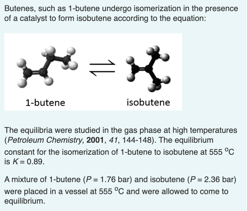 Solved Butenes, such as 1-butene undergo isomerization in | Chegg.com