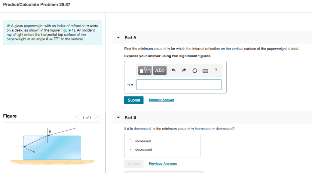 Solved Predict/Calculate Problem 26.57 IP A glass | Chegg.com