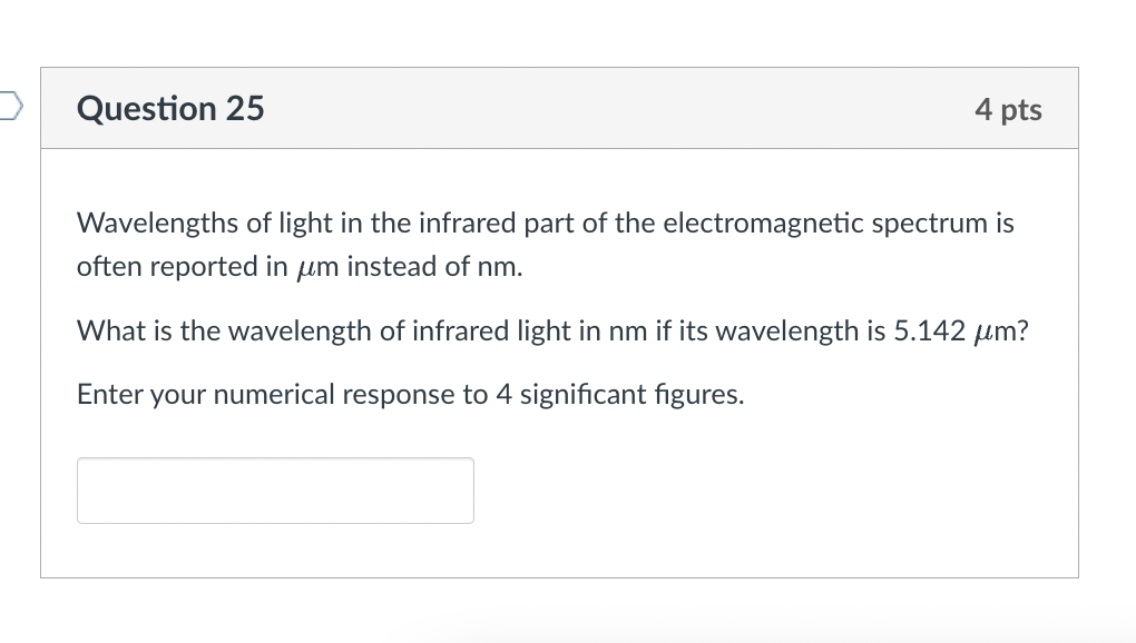 Solved Wavelengths of light in the infrared part of the | Chegg.com