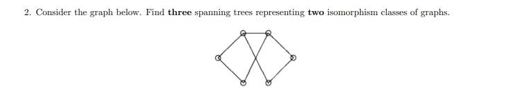 Solved 2. Consider the graph below. Find three spanning | Chegg.com