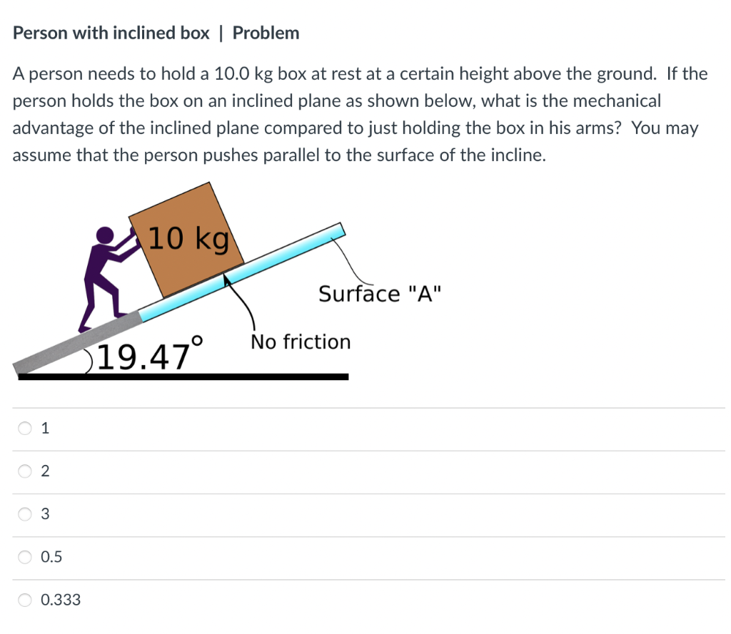 Solved Person with inclined box | Problem A person needs to | Chegg.com