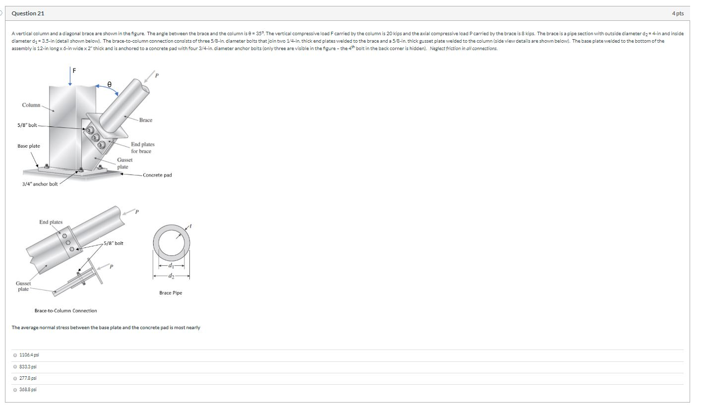 Solved Question 21 4 pts A vertical column and a diagonal | Chegg.com