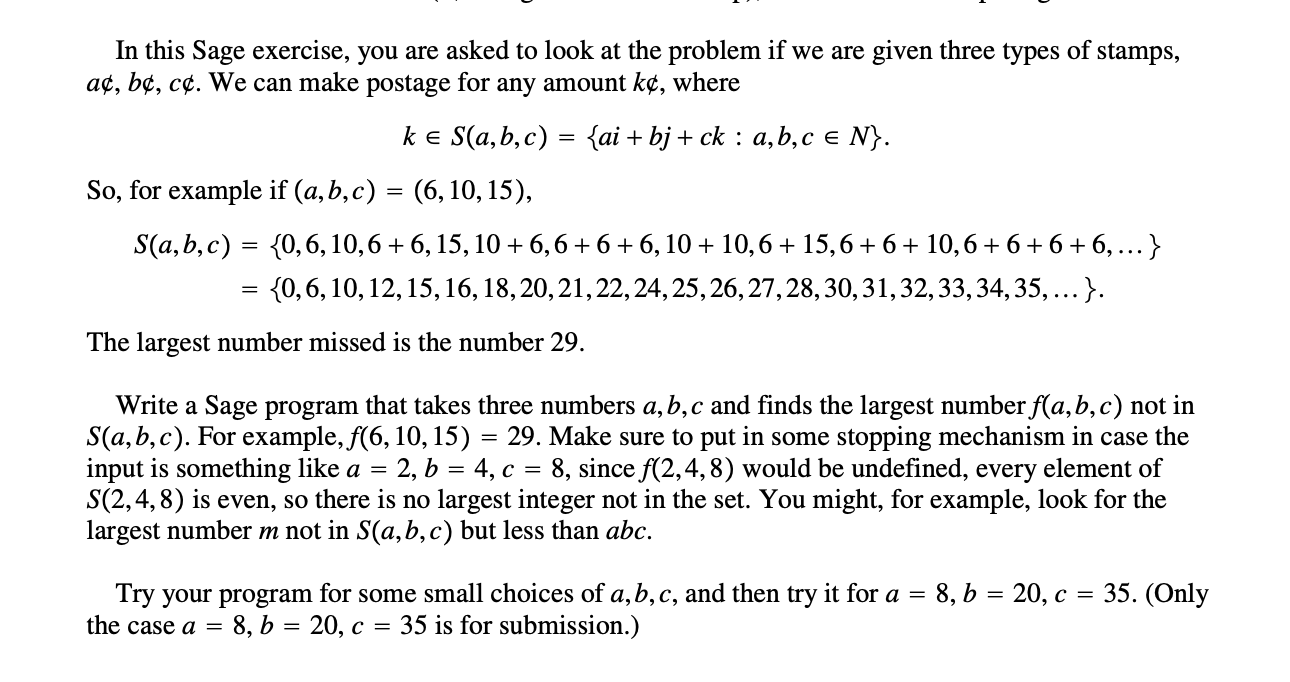 Sage Assignment Due October 21, 2020, 11:00 a.m. This | Chegg.com