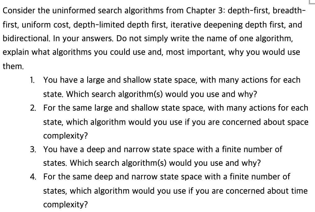 Solved Consider The Uninformed Search Algorithms From 