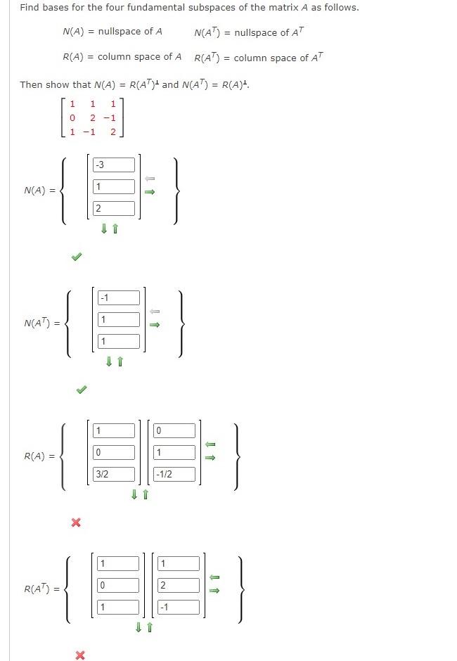 Solved Find bases for the four fundamental subspaces of the | Chegg.com