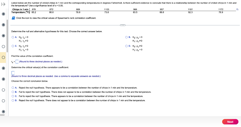 Solved Lilck the Icon to view the cntical values of | Chegg.com