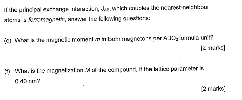 Solved A B O An ABO3 compound has the cubic perovskite | Chegg.com