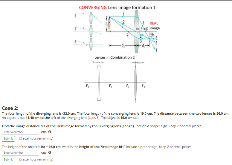Solved CONVERGING Lens image formation 1 1 2 REAL - image 2 | Chegg.com