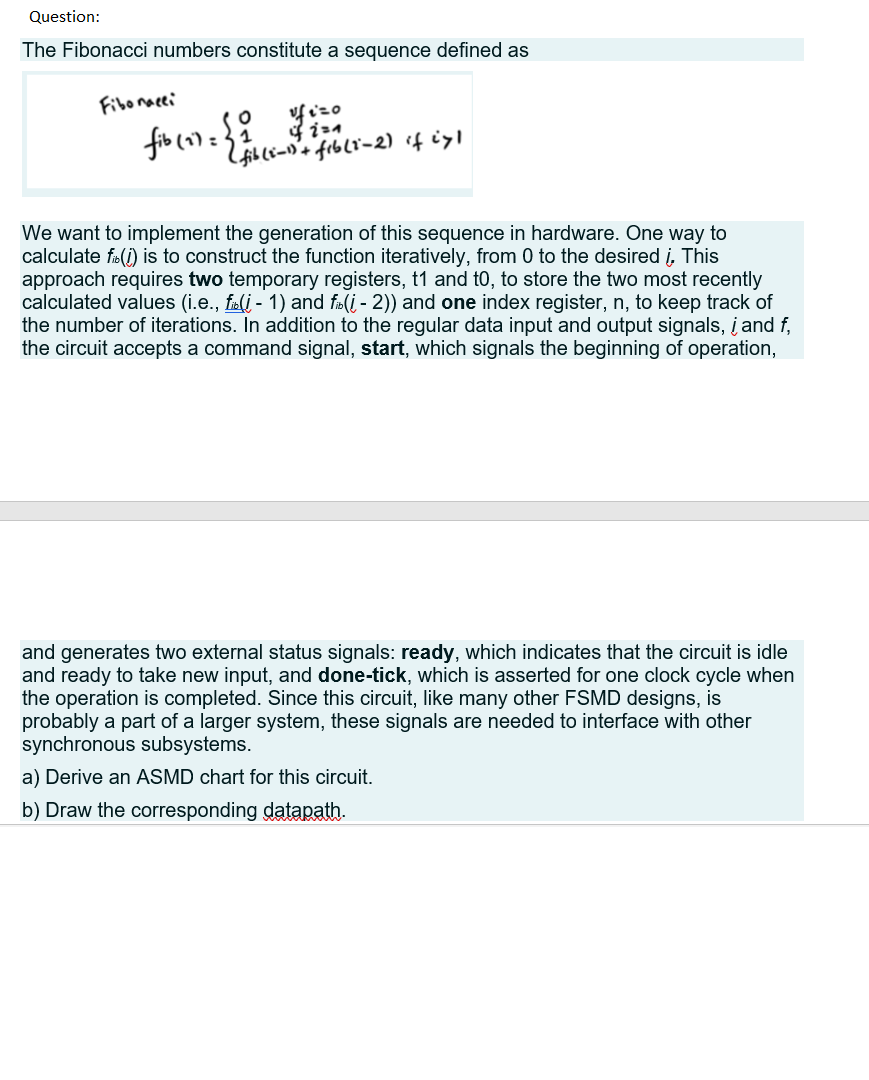 Solved Question: The Fibonacci numbers constitute a sequence | Chegg.com