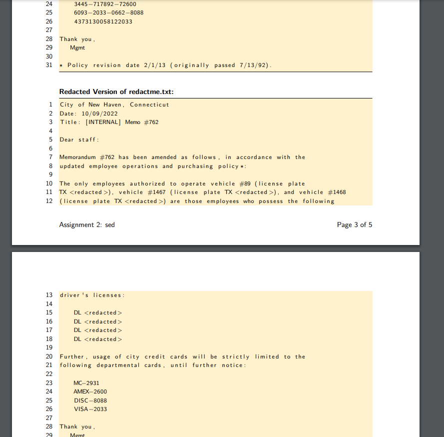 For This Assignment You Will Use Sed And Bash Only 