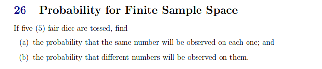 Solved 26 Probability for Finite Sample Space If five (5) | Chegg.com
