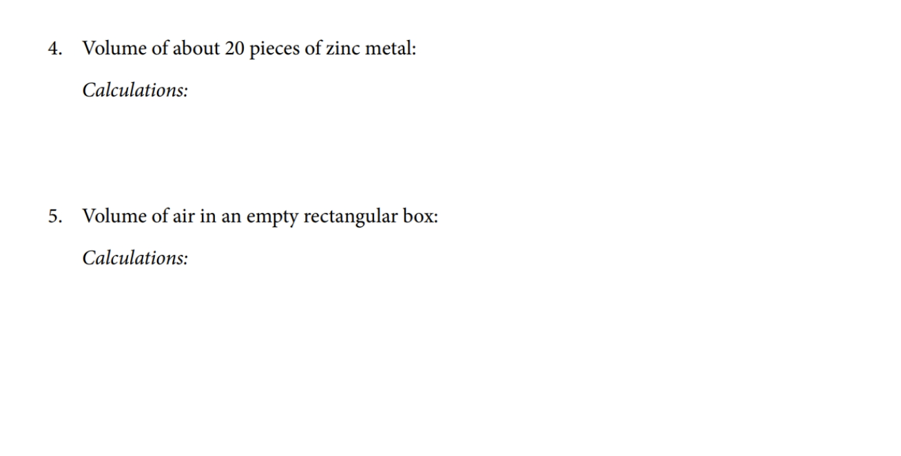 Part II-Measuring Volume 1. Volume determination. | Chegg.com