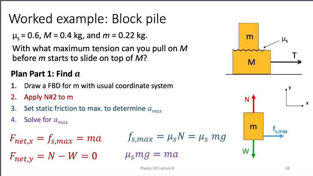 Solved Two blocks are stacked one on top of the other on a | Chegg.com