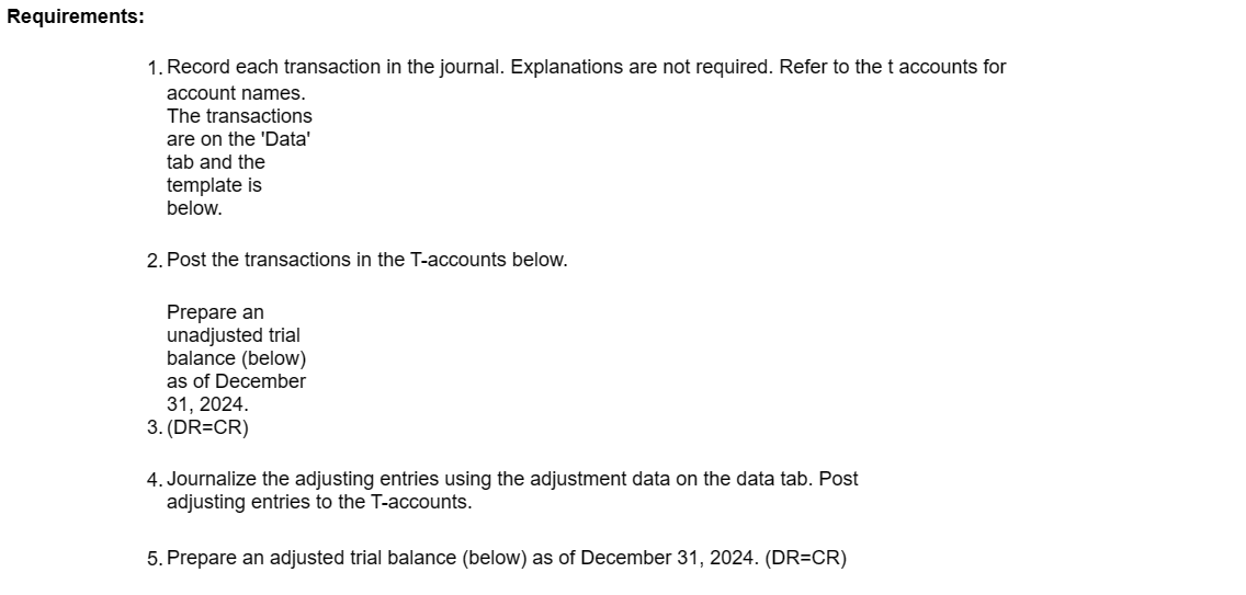 Solved 1. Record each transaction in the journal. | Chegg.com
