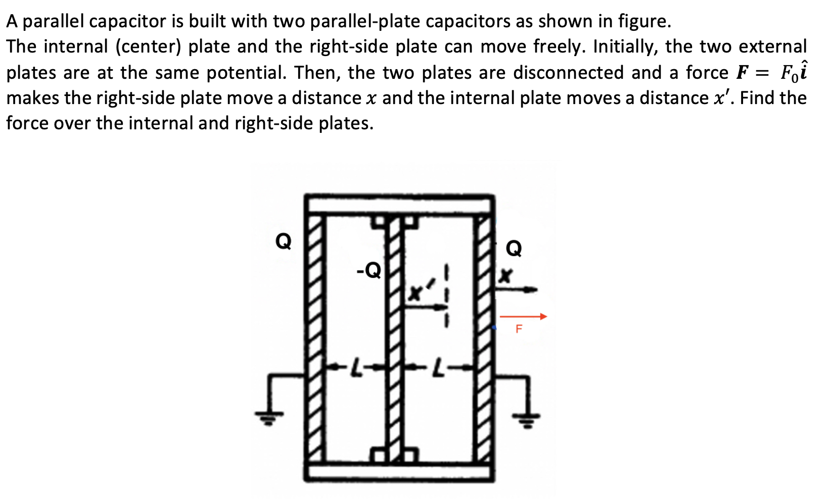 Solved A parallel capacitor is built with two parallel-plate | Chegg.com