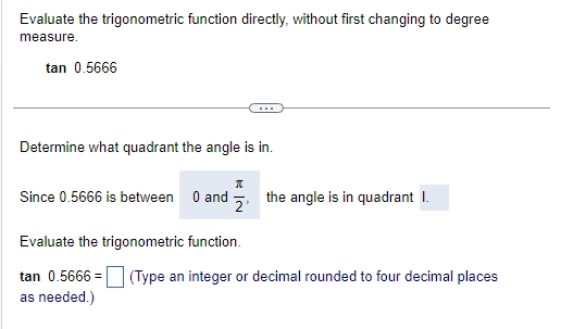 Evaluate the trigonometric function directly, without | Chegg.com