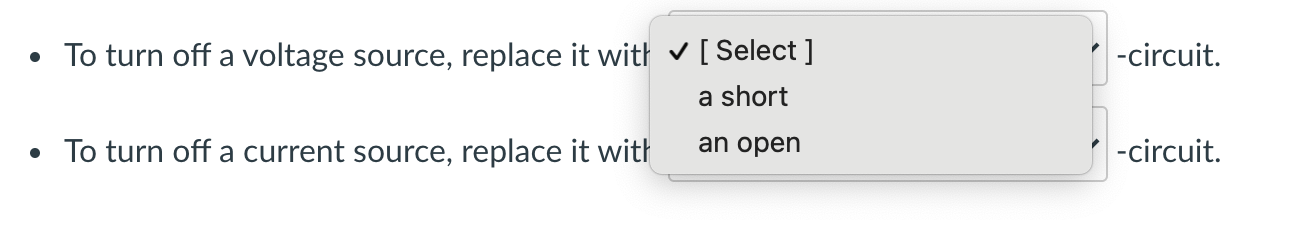 Solved in steady-state. • A capacitor "appears" a: [Select] | Chegg.com