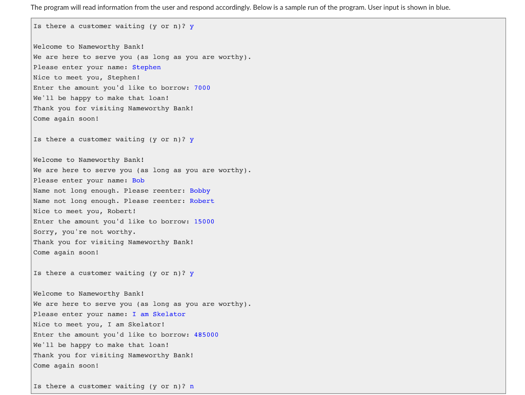 Solved The program will read information from the user and | Chegg.com