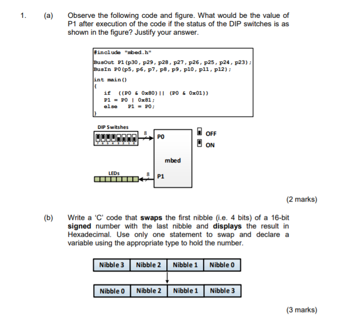 Solved 1. (a) Observe the following code and figure. What | Chegg.com