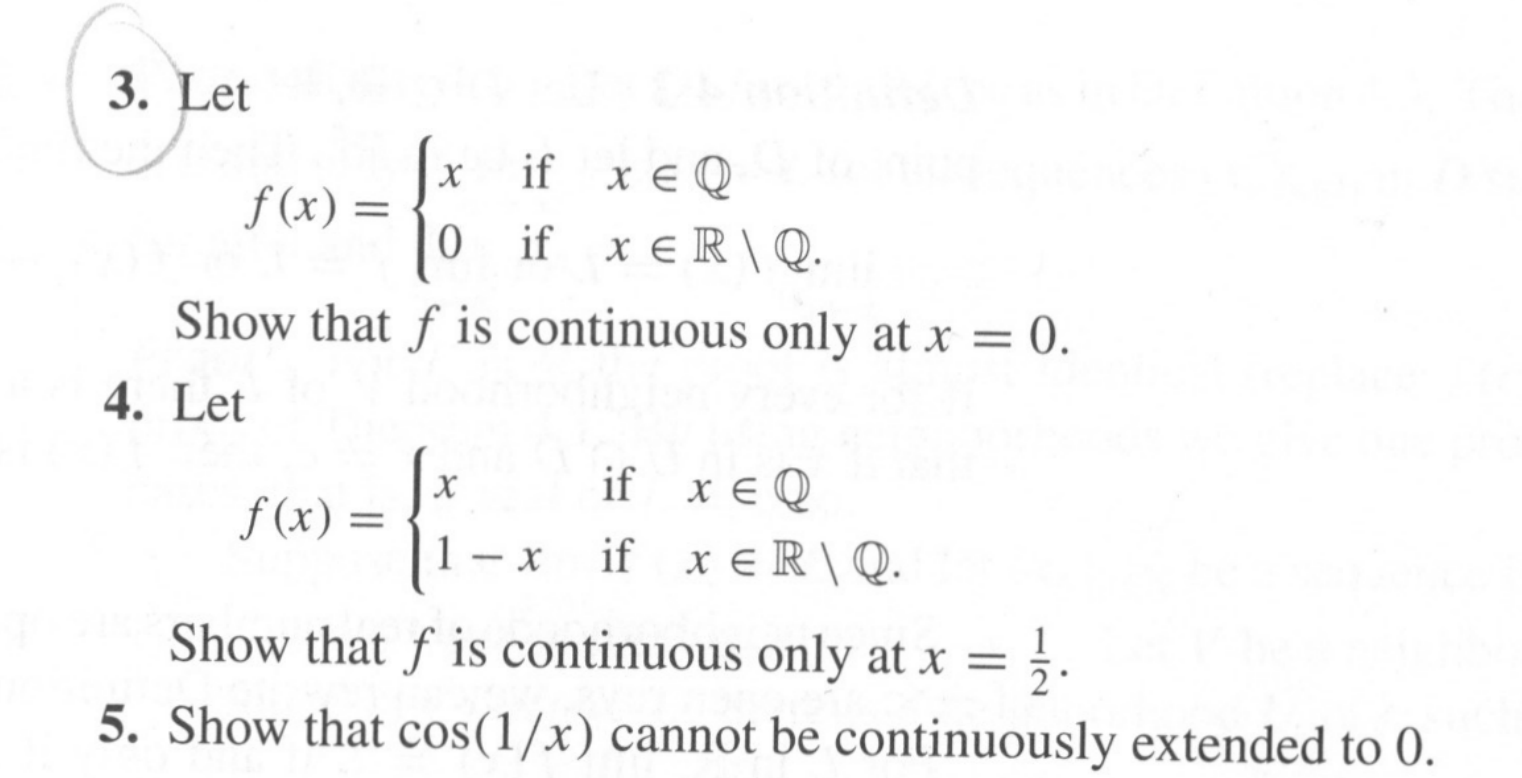 Solved f(x)={x0 if if x∈Qx∈R\Q. Show that f is continuous | Chegg.com