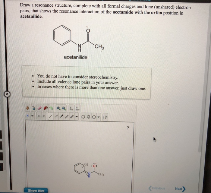 Solved Draw a resonance structure, complete with all formal | Chegg.com