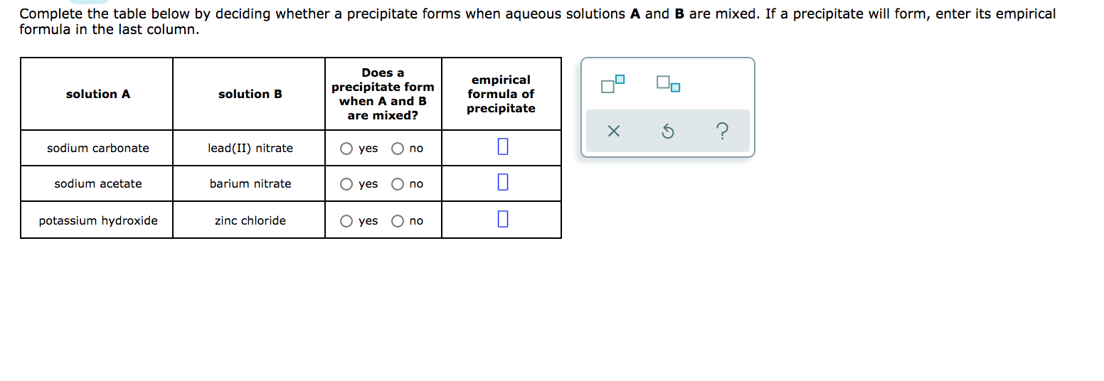 Solved Complete the table below by deciding whether a | Chegg.com