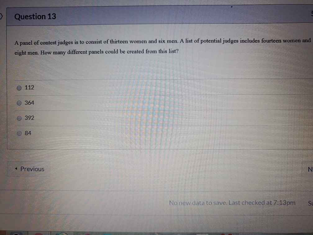 Solved Question 13 A panel of contest judges is to consist | Chegg.com