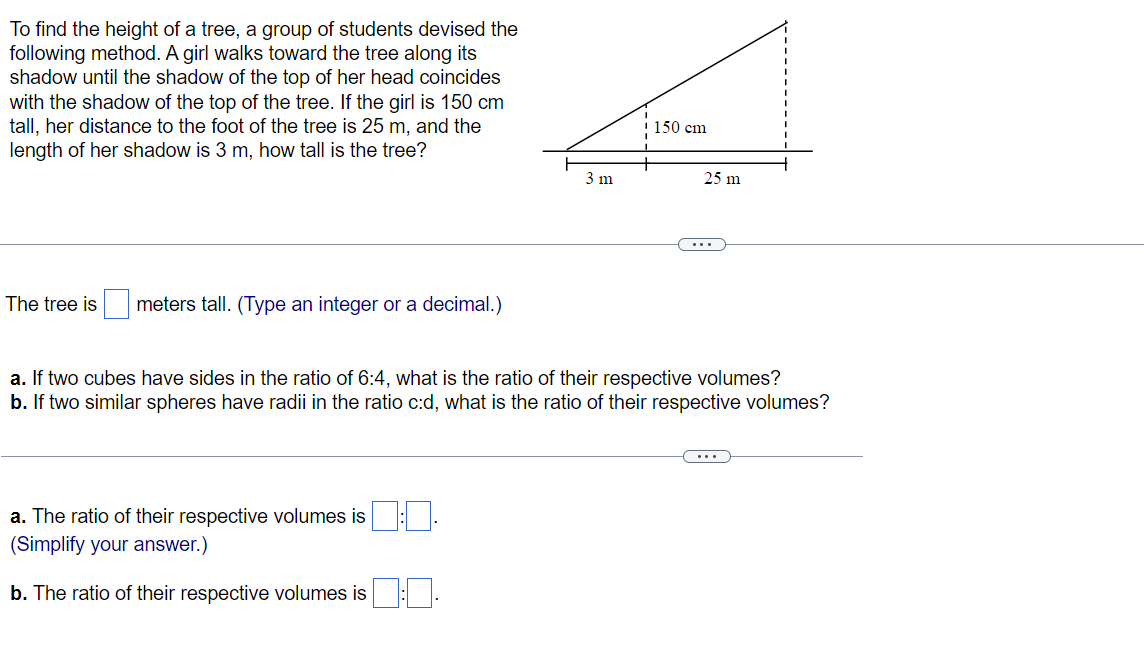Solved To find the height of a tree, a group of students | Chegg.com